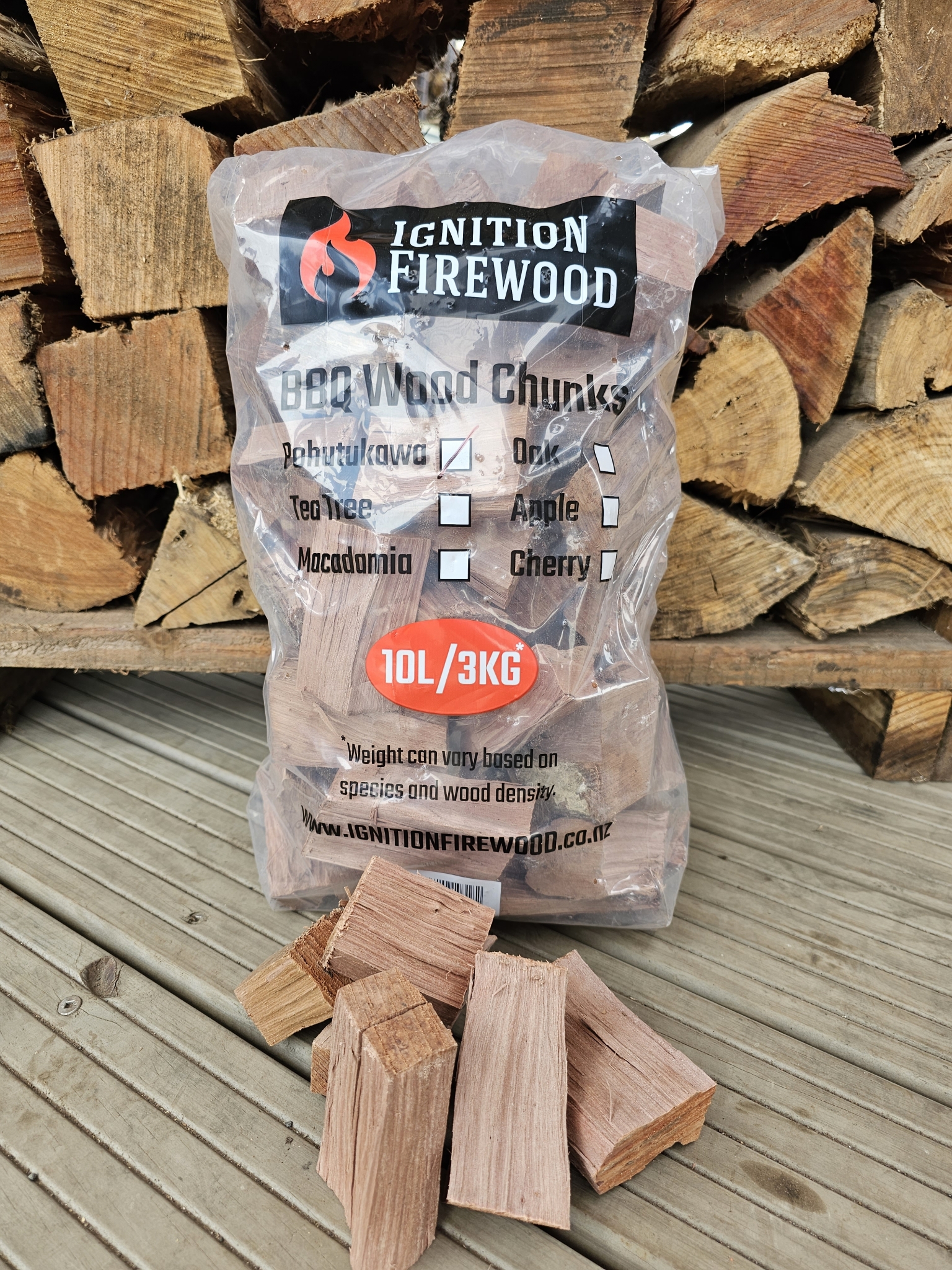 10L BBQ Chunks – Pohutukawa – Ignition Firewood